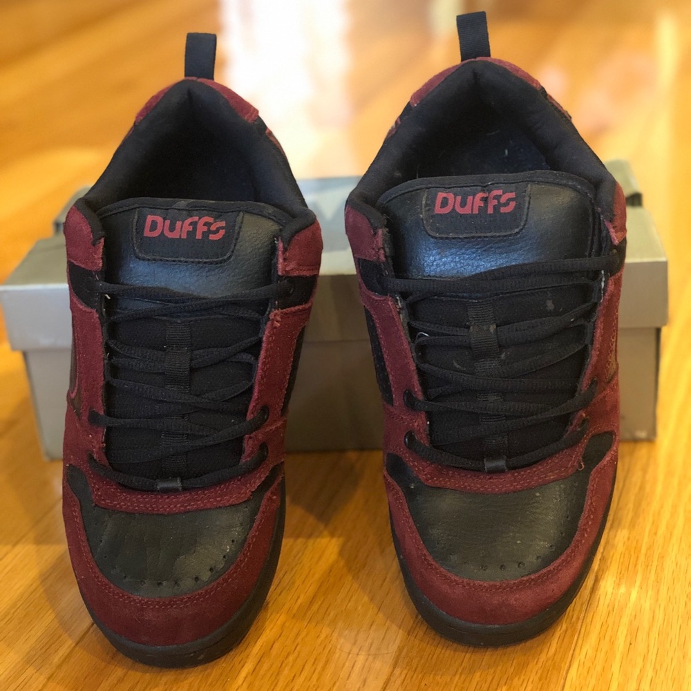 Rare Duffs Kingpin Fat Tongue Skate Shoe Red And Blac… - Gem